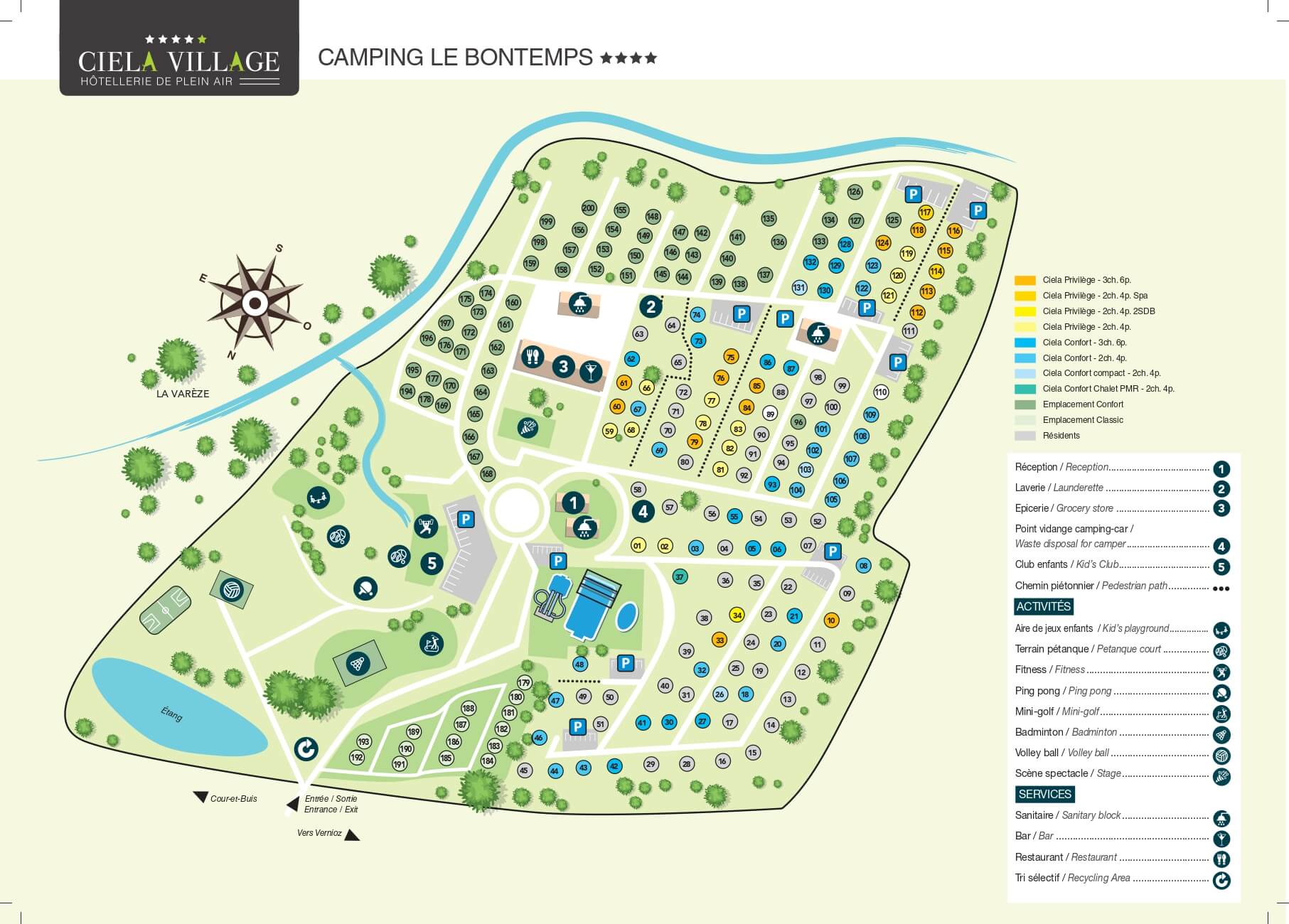 Mapas de los campings - Ciela Village
